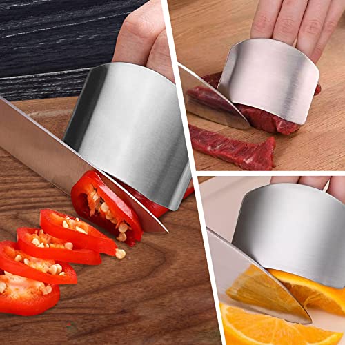 Tsugar Finger Guards for Cutting, Finetaur Stainless Steel Finger Guard, Finger Guard for Cutting Vegetables, Finger Protector