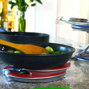 Trivae Unique Patented Pan Lid, Utensil and Pot Holder, Dish / Cake Serving Stand and Trivet All-in-1 for The Kitchen Lover