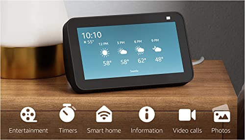 Echo Show 5 (2nd Gen, 2021 release) | Smart display with Alexa and 2 MP camera | Charcoal