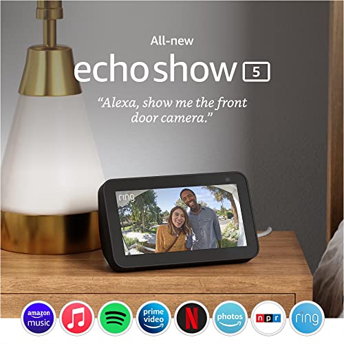 Echo Show 5 (2nd Gen, 2021 release) | Smart display with Alexa and 2 MP camera | Charcoal