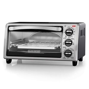 black+decker 4-slice convection oven, stainless steel, curved interior fits a 9 inch pizza, to1313sbd