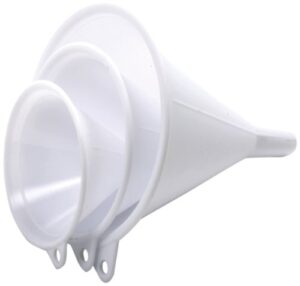 norpro plastic funnel, set of 3, set of three, white