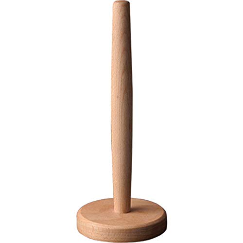 Firlar Wooden Paper Towel Holder, Countertop Vertical Tissue Holder Rack Bamboo Paper Towel Stand for Kitchen Living Room Bedroom Home Decoration