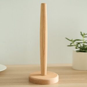 Firlar Wooden Paper Towel Holder, Countertop Vertical Tissue Holder Rack Bamboo Paper Towel Stand for Kitchen Living Room Bedroom Home Decoration