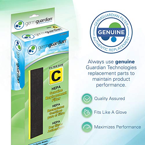 GermGuardian Air Purifier Filter FLT5000 Genuine HEPA Replacement Filter C for AC5000, AC5000E, AC5250PT, AC5350B, AC5350BCA, AC5350W, AC5300B Germ Guardian Air Purifiers , Gray