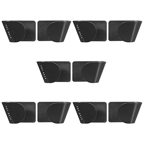 HEMOTON 5 Pairs Mounted Pot Lid Holder Self Adhesive Wall Door Pan Lid Cover Hanger Rack Multifunctional Kitchen Utensil Cutting Board Organizer (Black)