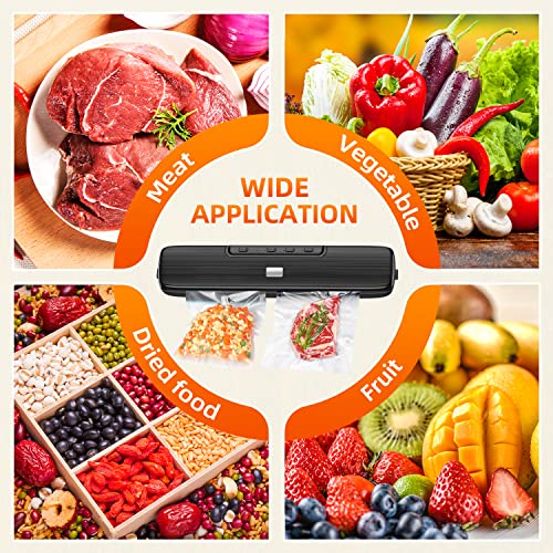 Vacuum Sealer Machine - Food Vacuum Sealer for Food Saver Automatic Air Sealing System for Food Storage Dry and Moist Food Modes Compact Design 12.6 Inch with 15Pcs Seal Bags Starter Kit