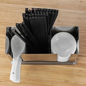 Stainless Steel Hanging 3 Compartments Mesh Utensil Drying Rack/ Chopsticks/Spoon/Fork/Knife Drainer Basket Flatware Storage Drainer