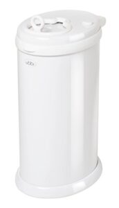 ubbi steel odor locking, no special bag required money saving, awards-winning, modern design, registry must-have diaper pail, white