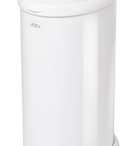 Ubbi Steel Odor Locking, No Special Bag Required Money Saving, Awards-Winning, Modern Design, Registry Must-Have Diaper Pail, White