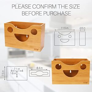 Paper Towel Dispenser Countertop or Wall Mount by HTB, Manual Bamboo Paper Hand Towel Holder Compatible with Trifold，C Fold, Z Fold, Multifold Paper Towels for Bathroom, Kitchen, Office