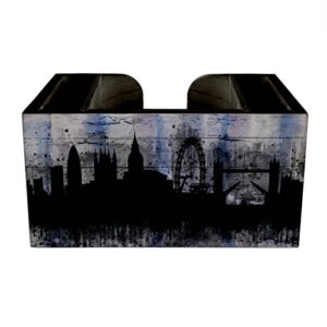 bar caddy – city scene design – 3 compartment caddy