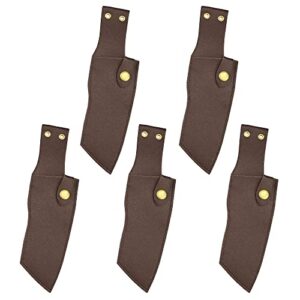 xyj 5pcs/set universal chef knife sheath leather knives sleeves for cooking kitchen knife blade guards protection case vegetable chopping knives cover (for 6.5‘’ cooking knife)