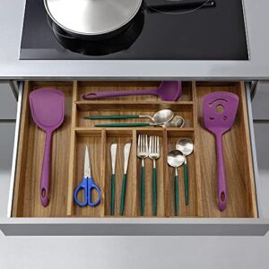 Utoplike Bamboo Expandable Kitchen Drawer Organizer and Acacia Expandable Cutlery Drawer Organizer