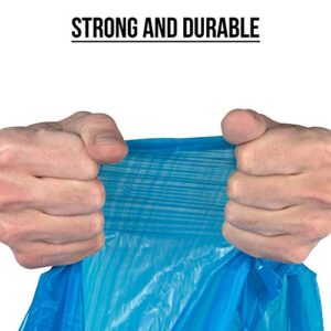 AmazonCommercial 13 Gallon Blue Recycling Bags /w Drawstrings - 0.7 MIL - 45 Count