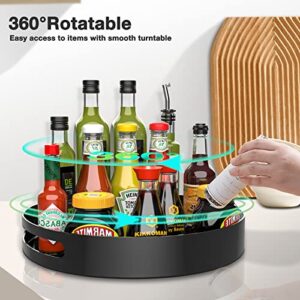 Lazy Susan Turntable Organizer for Cabinet Pantry Kitchen Countertop Refrigerator Cupboard Closet, 10", Black