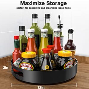 Lazy Susan Turntable Organizer for Cabinet Pantry Kitchen Countertop Refrigerator Cupboard Closet, 10", Black