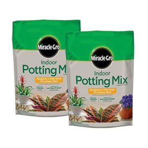 miracle-gro indoor potting mix 6 qt., grows beautiful houseplants, 2-pack