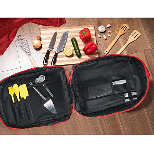 Mazdurr Chef Knife Backpack | Premium Knife Chef Bag | Waterproof Material | 30+ Pockets (Black)