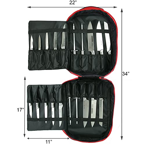 Mazdurr Chef Knife Backpack | Premium Knife Chef Bag | Waterproof Material | 30+ Pockets (Black)