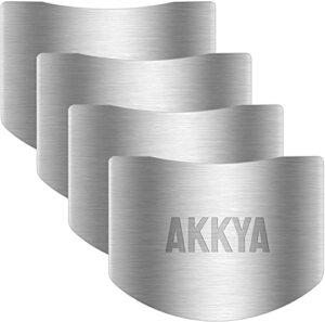 akkya finger guards for cutting stainless steel finger protector for knife cutting kitchen tool finger guard for food chopping cutting avoid hurting 4 pack