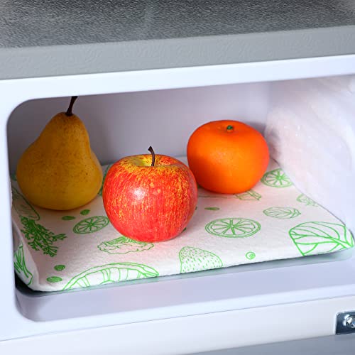 10 Pcs Refrigerator Liners Shelf Liner Absorbent Fridge Liner Nonadhesive Drawer Liners for Kitchen, Home, Fridge, Cabinet, Shelves, Trays, 12 x 24 Inch, Fruit Print