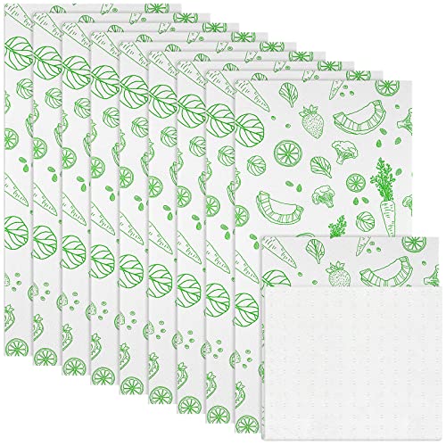 10 Pcs Refrigerator Liners Shelf Liner Absorbent Fridge Liner Nonadhesive Drawer Liners for Kitchen, Home, Fridge, Cabinet, Shelves, Trays, 12 x 24 Inch, Fruit Print