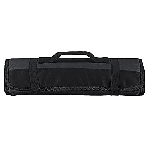 Chef Knife Roll Bag for Chefs, 22 Slots Portable Chef Knife Case Storage Roll Bag with Carry Handle (Black)