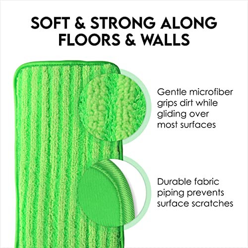 Turbo Mops Reusable Floor Mop Pads - Pack of 2, Machine Washable, 12-inch Microfiber Mop Refills - Compatible with Swiffer Wet Jet - Household Cleaning Tools﻿