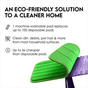 Turbo Mops Reusable Floor Mop Pads - Pack of 2, Machine Washable, 12-inch Microfiber Mop Refills - Compatible with Swiffer Wet Jet - Household Cleaning Tools﻿