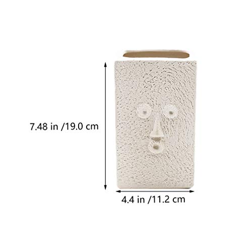 BESPORTBLE Kitchen Utensil Holder Human Face Shape Ceramic Kitchen Utensil Storage Organizer Caddy Kitchen Tool Holder for Forks Spoons Tableware