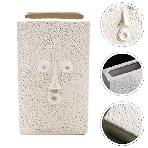 BESPORTBLE Kitchen Utensil Holder Human Face Shape Ceramic Kitchen Utensil Storage Organizer Caddy Kitchen Tool Holder for Forks Spoons Tableware