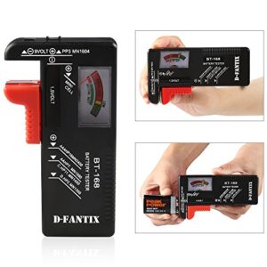 D-FantiX Battery Tester, Universal Battery Checker Small Battery Testers for AAA AA C D 9V 1.5V Button Cell Household Batteries Model BT-168