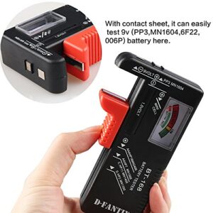 D-FantiX Battery Tester, Universal Battery Checker Small Battery Testers for AAA AA C D 9V 1.5V Button Cell Household Batteries Model BT-168