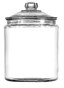 anchor hocking 1 gallon heritage hill glass jar with lid (4 piece, all glass, dishwasher safe)