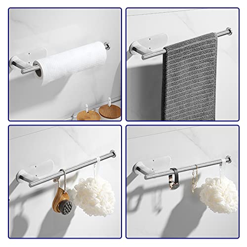 Ulogu Paper Towel Holder, Wall Mount Paper Towel Holder Optional Perforated or self-Adhesive, Paper Towel Holder Under Cabinet for Kitchen, Pantry, Sink, Bathroom, Home Organization Silver