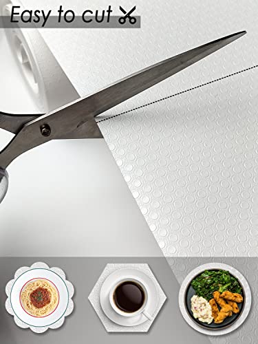 SMAYHO Shelf Liner, 17.7 Inch x 10 FT Non Adhesive Cabinet Liner, Washable & Durable Drawer Liner, Non-Slip Shelf Liners for Kitchen Cabinets, Shelves, Drawers, Refrigerators - White