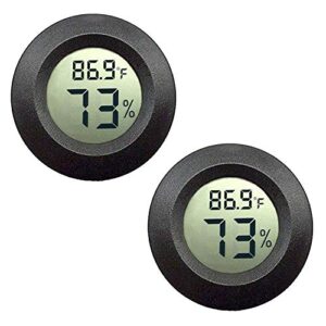 jedew 2-pack mini hygrometer thermometer digital lcd monitor indoor/outdoor humidity meter gauge temperature for humidifiers dehumidifiers greenhouse reptile humidor fahrenheit(℉)/ celsius(℃)