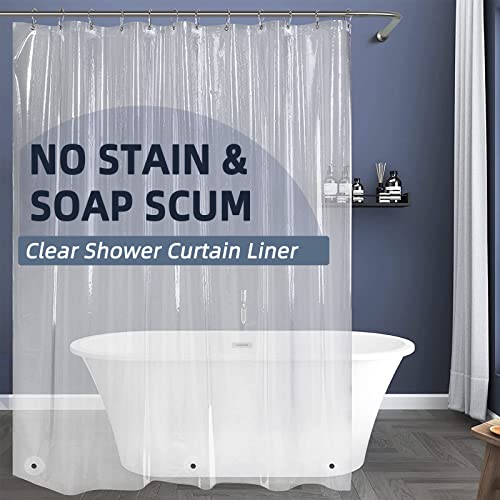 Titanker Clear Shower Curtain Liner, 72 x 72 Plastic Shower Liner Lightweight PEVA Shower Curtain Liner for Bathroom, Waterproof Shower Liner with Magnets and Rustproof Grommet Holes