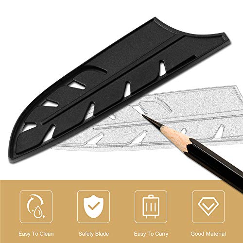 XYJ 9pcs Plastic Knife Covers or Sleeves,Knives Edge Guard or Case,Universal Sheath,Blade Guards Protector for Paring Utility Santoku Nakiri Bread Carving Chef Cleaver, Kitchen Knife Cover or Sleeve