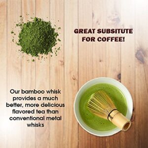 BambooWorx Matcha Whisk Set - Matcha Whisk (Chasen), Traditional Scoop (Chashaku), Tea Spoon. The Perfect Set to Prepare a Traditional Cup of Japanese Matcha Tea, Handmade from 100% Natural Bamboo