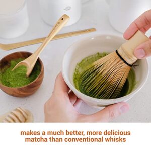 BambooWorx Matcha Whisk Set - Matcha Whisk (Chasen), Traditional Scoop (Chashaku), Tea Spoon. The Perfect Set to Prepare a Traditional Cup of Japanese Matcha Tea, Handmade from 100% Natural Bamboo