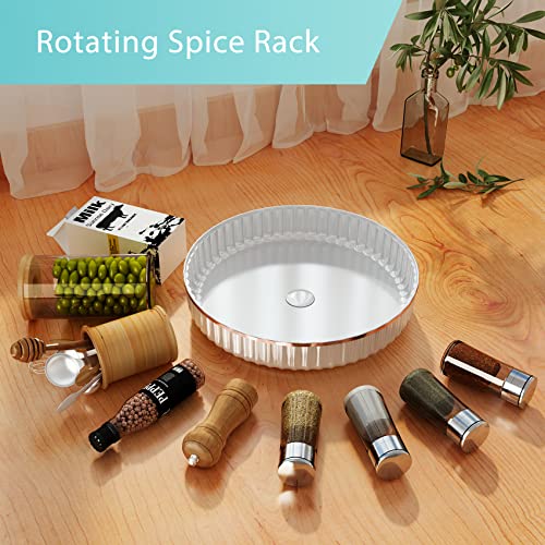 Lazy Susan Organizer, Rotating Spice Rack Turntable for Storage Kitchen Cabinet Pantry Fridge Bins Can Jars (White - 10 inch)