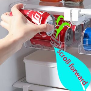 XILAOTOU Fridge Organizer Hanging Soda Can Dispenser Drink Holder for Refrigerator, Kitchen Organizer,Cabinet Shelf - Clear Plastic Canned Food Storage Rack，store to 5 standards 12-oz soda