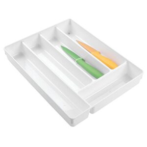 InterDesign Linus Cutlery Tray Organizer for Flatware and Kitchen Gadgets - 10.75" x 13.75" x 2", White