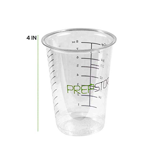 Disposable Measuring Cups for Resin - Pack of 20 8oz Clear Plastic Measuring Cup for Epoxy Resin, Stain, Paint Mixing - Half Pint Reusable Multipurpose Mixing Cups for Cooking and Baking