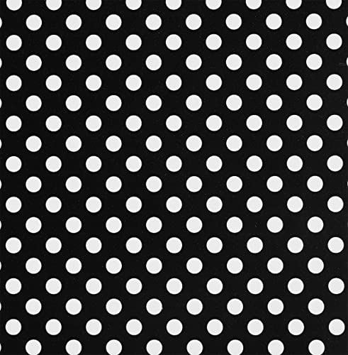 Decorative Self Adhesive Vinyl Black Polka Dots Contact Paper Shelf Liner for Cabinets Dresser Drawer Furniture Wall Arts Crafts Decal 17.7X117 Inches