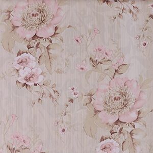 hdsticker self adhesive vinyl pink peony floral shelf and drawer liner contact paper for cabinets dresser drawer walls furniture table decal removable 17.7x117 inches