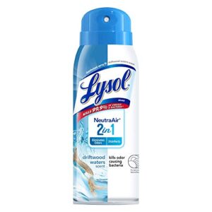 lysol neutraair disinfectant spray, 2 in 1: eliminates odors and disinfects, air freshener & disinfecting spray, driftwood waters, 10 fl oz.