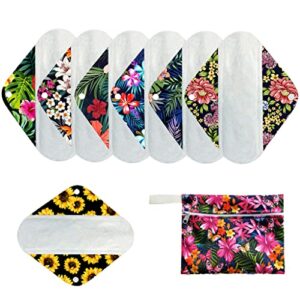 6+1set reusable organic bamboo panty liner sets, including 6pcs daily use panty liner + 1 pcs mini wet bag